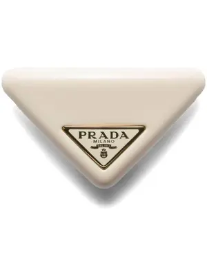 Prada Triangle-logo Hair Clip - Gold