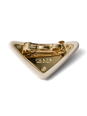 Prada Triangle-logo Hair Clip - Gold