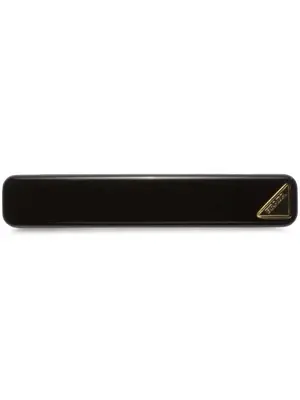 Prada Triangle Logo Hair Clip - Black