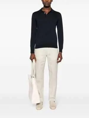DRUMOHR Fine-knit Polo Shirt - Blue