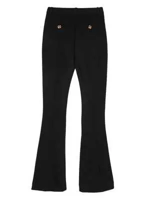 Versace Wool-blend Flared Formal Pants With Medusa '95 Hardware - Black