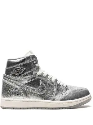 JORDAN Air 1 High Og Metallic Sneakers - Silver