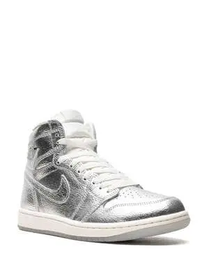 JORDAN Air 1 High Og Metallic Sneakers - Silver