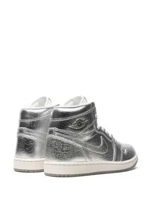 JORDAN Air 1 High Og Metallic Sneakers - Silver