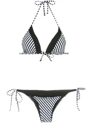 AMIR SLAMA Striped Triangle Bikini Set
