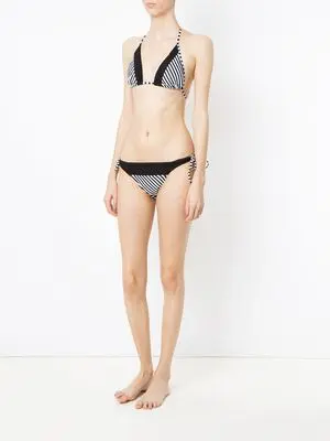 AMIR SLAMA Striped Triangle Bikini Set