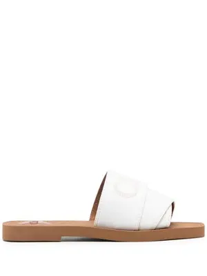 Chloé Woody Logo-embroidered Slides