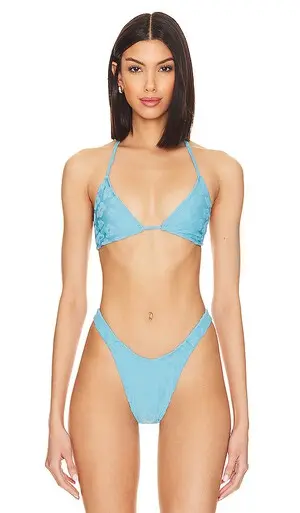 LOVERS AND FRIENDS Vacation Blues Bikini Top - Aqua Blue