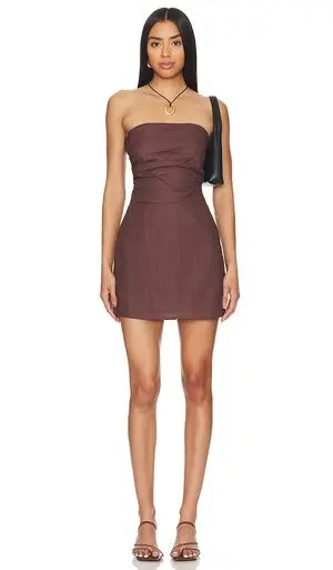SNDYS. Romi Linen Dress - Chocolate