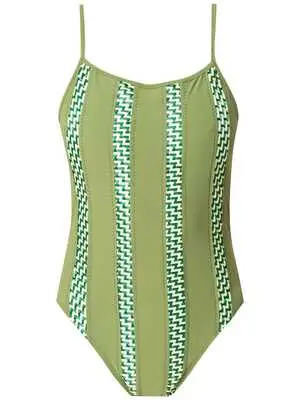 AMIR SLAMA Panelled One-piece Swimsuit - Green