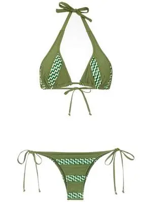 AMIR SLAMA Panelled Bikini Set - Green