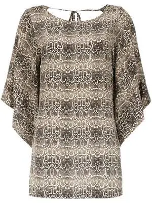 AMIR SLAMA Python Print Silk Dress