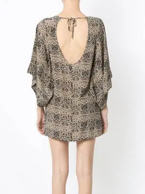AMIR SLAMA Python Print Silk Dress