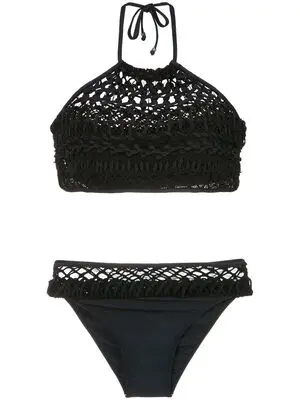 AMIR SLAMA Macramé Bikini Set - Black