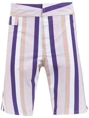 AMIR SLAMA Mid-rise Striped Swim Shorts - Pink