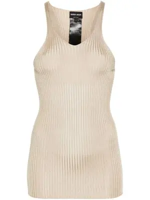 Giorgio Armani Ribbed Silk Tank Top