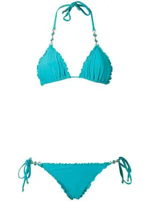 AMIR SLAMA Triangle Bikini Set - Blue