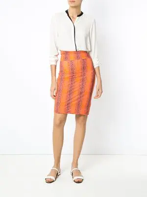 AMIR SLAMA Python Print Slim Fit Skirt