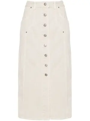 MARANT ETOILE Vandy Denim Midi Skirt - Neutrals