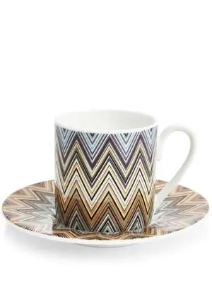 Missoni Jarris Porcelain Coffee Cups And Saucers - Red