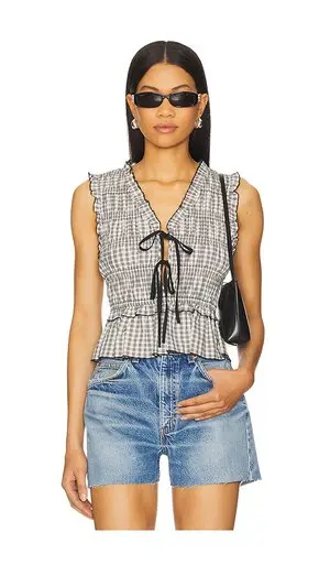 Rails Martine Top - Ivory Jet Gingham