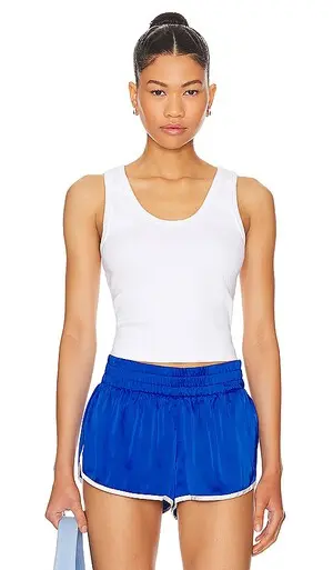 PERFECTWHITETEE Structured Rib Bra Friendly Tank - White