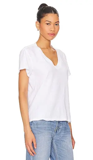 PERFECTWHITETEE Cotton Boxy V Neck Tee