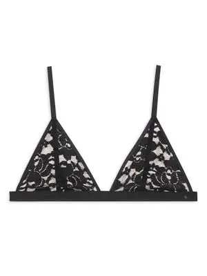 ANINE BING Eldra Floral-lace Bralette - Black