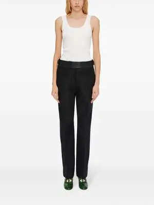 FERRAGAMO Belted Tailored Linen Trousers