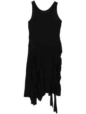 Yohji Yamamoto Asymmetrical Midi Dress - Black