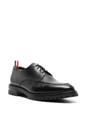 Thom Browne Almond-toe Leather Derby Shoes - Black