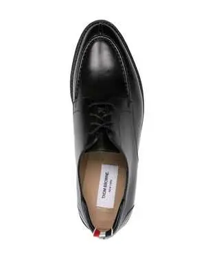 Thom Browne Almond-toe Leather Derby Shoes - Black