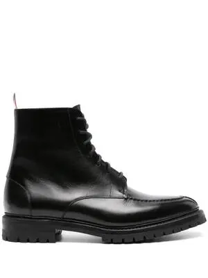 Thom Browne Wingtip Leather Boots - Black