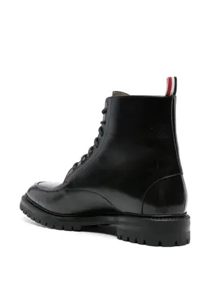 Thom Browne Wingtip Leather Boots - Black