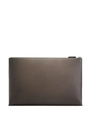 Santoni Debossed-logo Leather Laptop Bag
