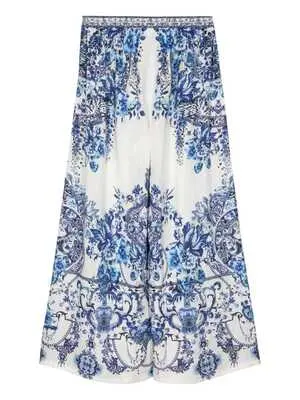 Camilla Printed Wide-leg Trousers