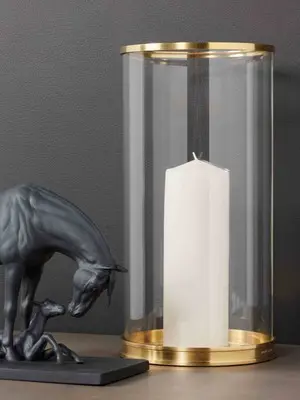Ralph Lauren Modern Hurricane Candle Holder - Gold