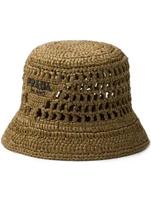 Prada Crochet Bucket Hat - Green