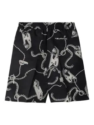 Burberry Chain-link Print Straight-leg Shorts