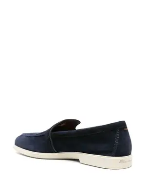 Santoni Piped-trim Suede Loafers