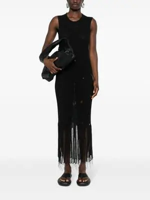UMA WANG Fine-knit Distressed Maxi Dress
