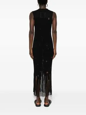 UMA WANG Fine-knit Distressed Maxi Dress