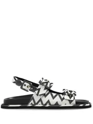 Missoni Zigzag-knit Buckled Sandals - Black