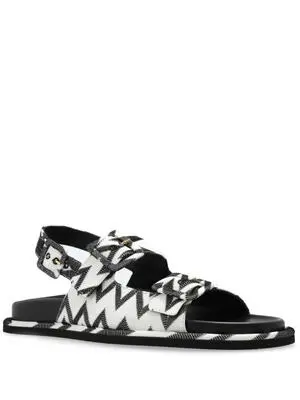Missoni Zigzag-knit Buckled Sandals - Black