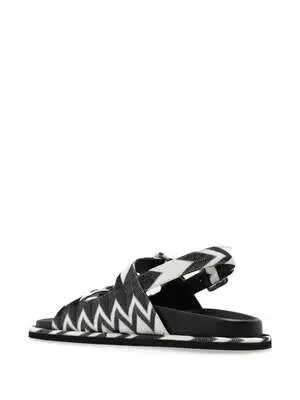 Missoni Zigzag-knit Buckled Sandals - Black