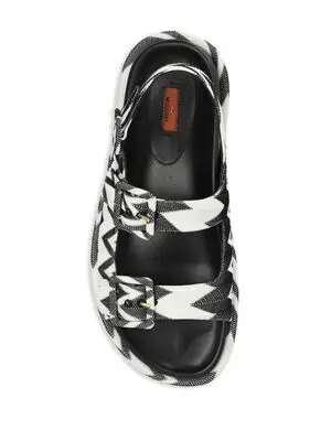 Missoni Zigzag-knit Buckled Sandals - Black