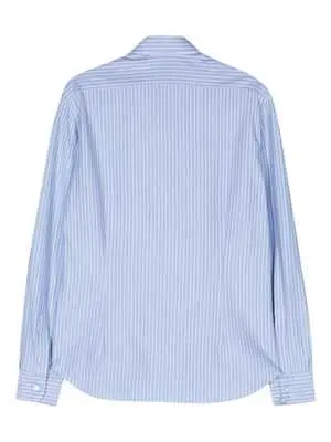 Fedeli Striped Jersey Shirt - Blue