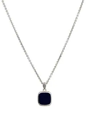 John Varvatos Black Onyx Pendant Necklace - Silver