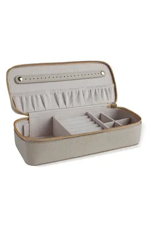 Monica Vinader Personalized Leather Jewelry Box - Gray