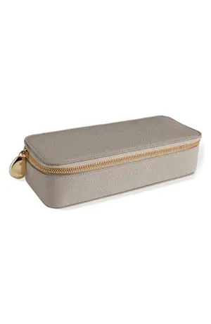 Monica Vinader Personalized Leather Jewelry Box - Pebbeled Grey